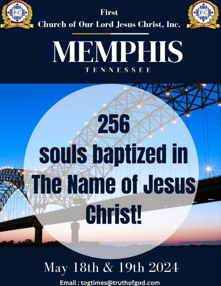 The Number Of Souls Baptized In The Name Of Jesus Christ At Various ...