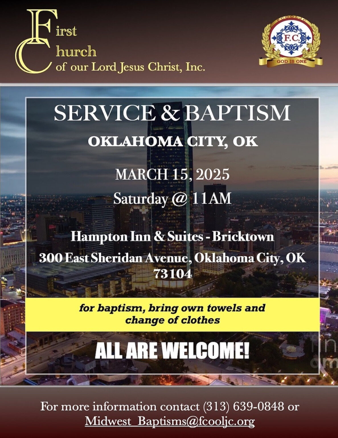 Truth Of God – First Church Scheduled Events
