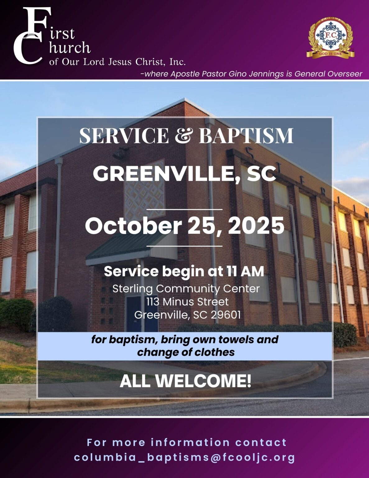 Truth Of God – First Church Scheduled Events